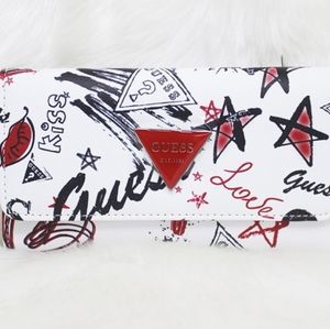 Guess Bags | Guess Womens Wallet Red With Embossed Logo | Poshmark